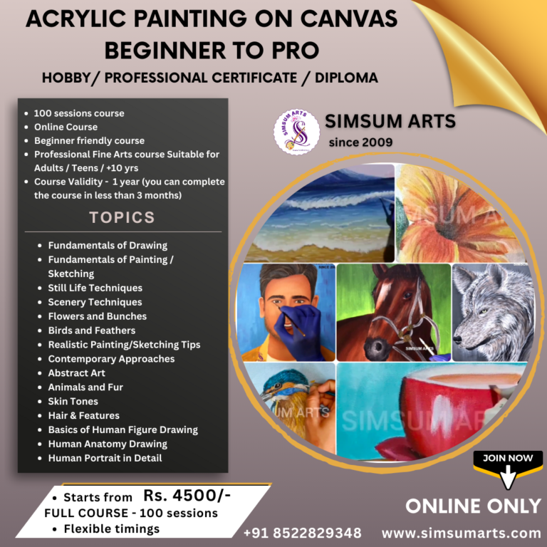 Acrylic Painting on Canvas Beginner to Pro - SIMSUM ARTS